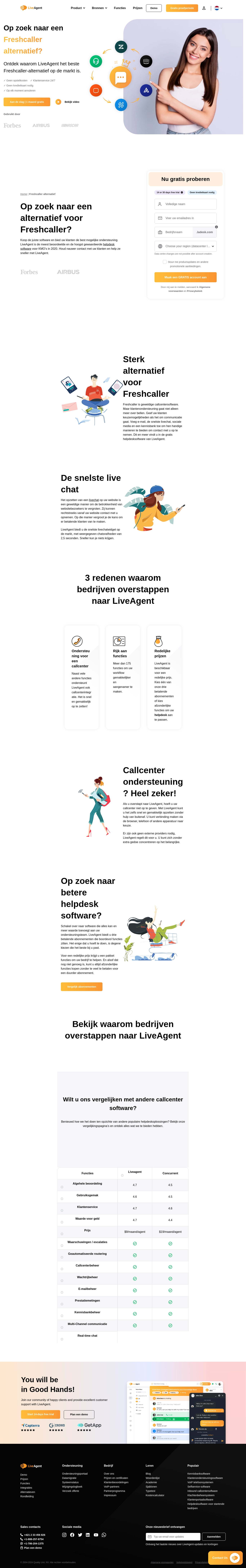 Freshcaller alternatief - LiveAgent