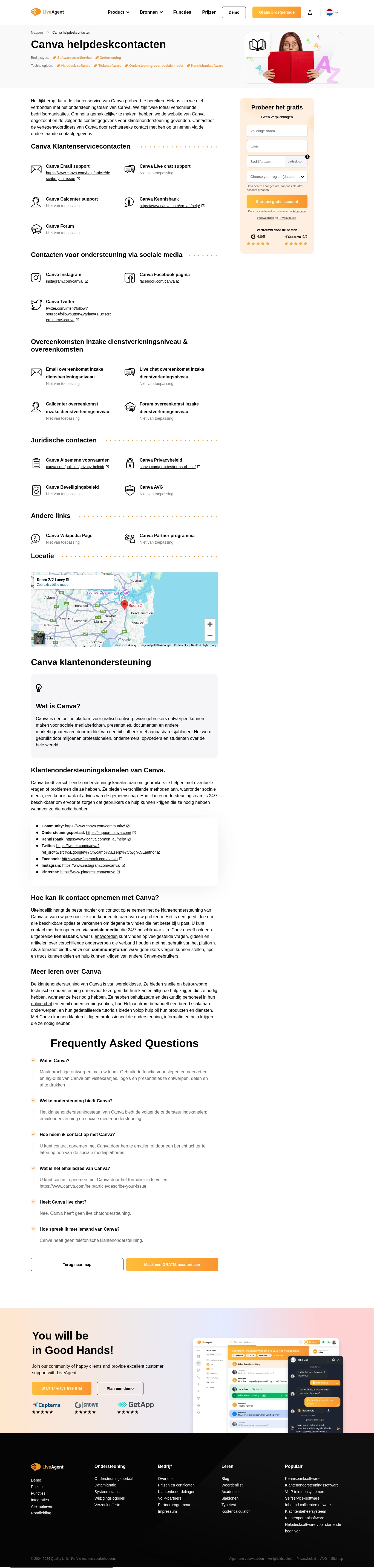 Canva helpdeskcontacten - LiveAgent