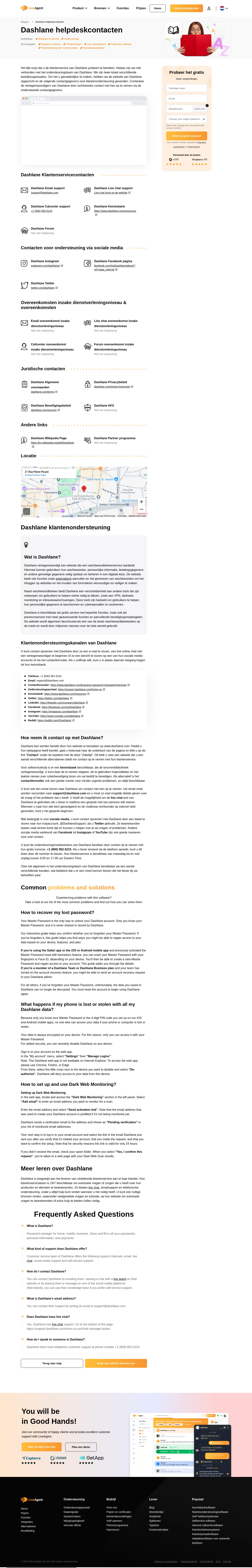 Dashlane helpdeskcontacten - LiveAgent