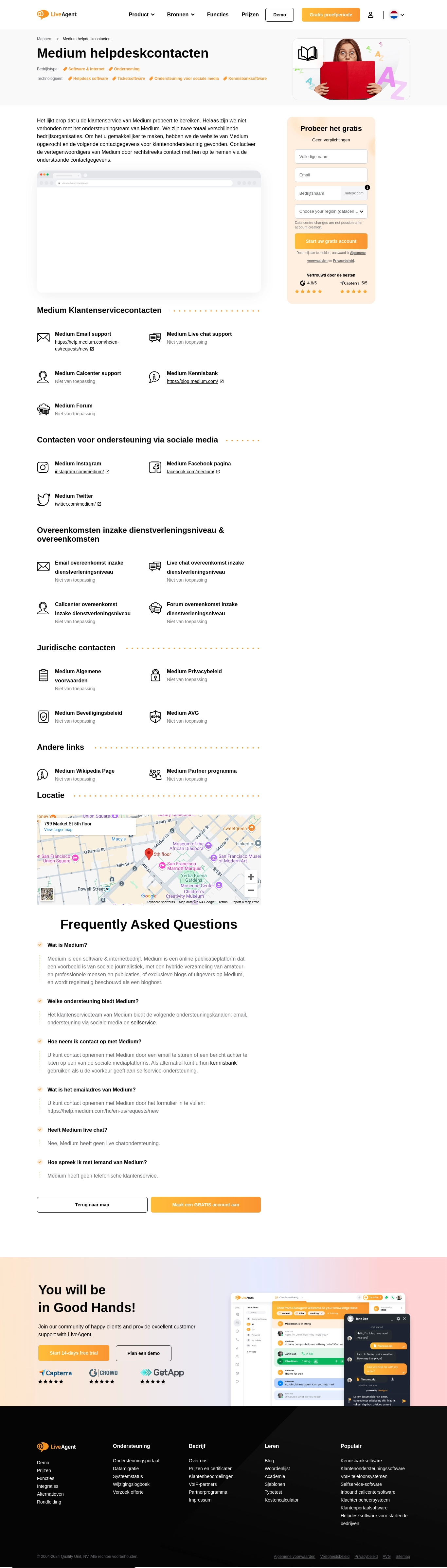 Medium helpdeskcontacten - LiveAgent