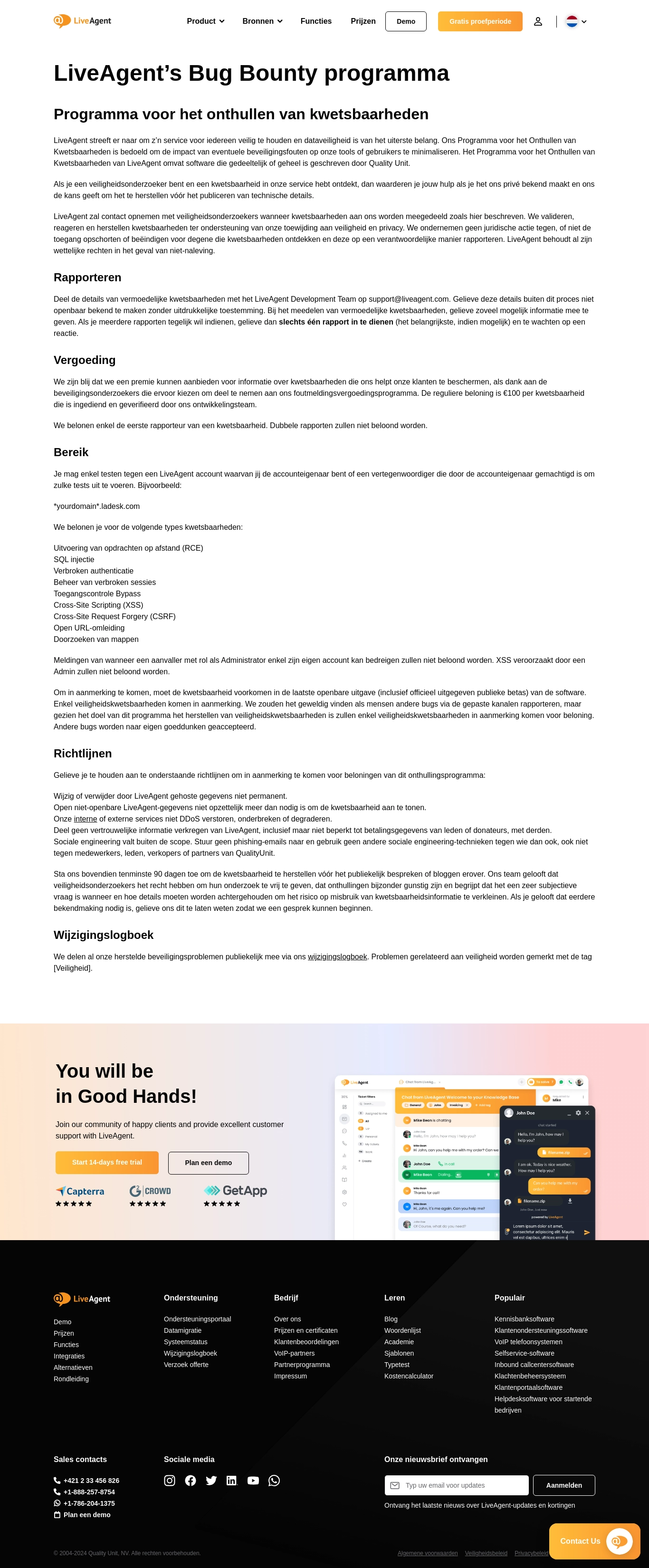 LiveAgent Bug Bounty Programma | LiveAgent