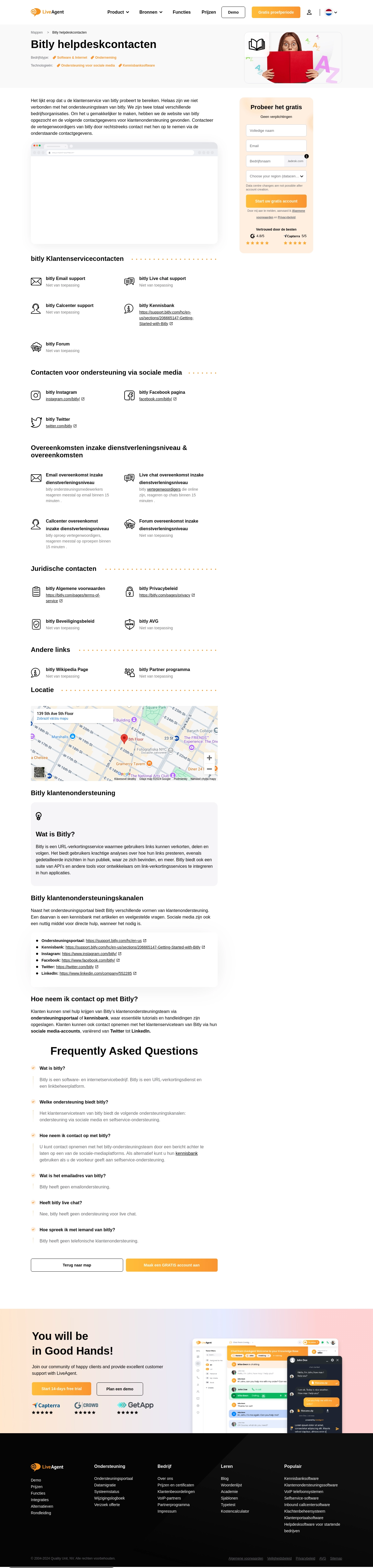 Bitly helpdeskcontacten - LiveAgent
