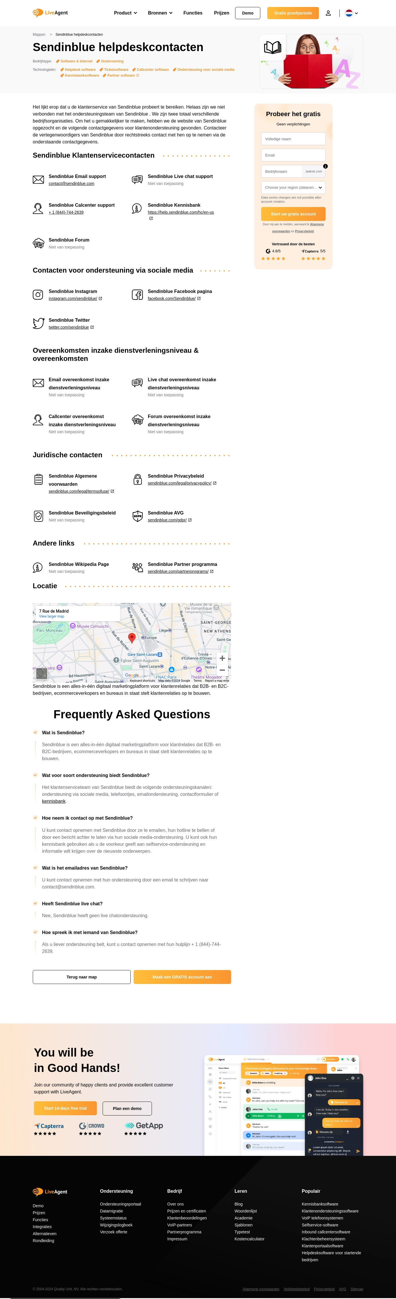 Sendinblue helpdeskcontacten - LiveAgent