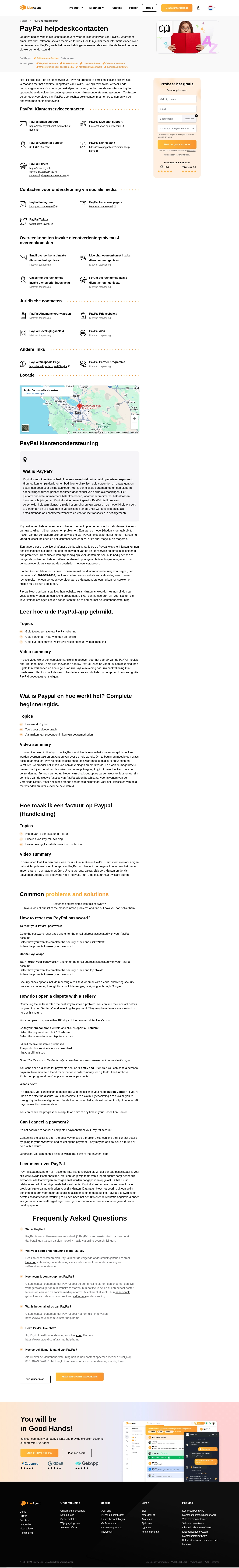 PayPal helpdeskcontacten - LiveAgent