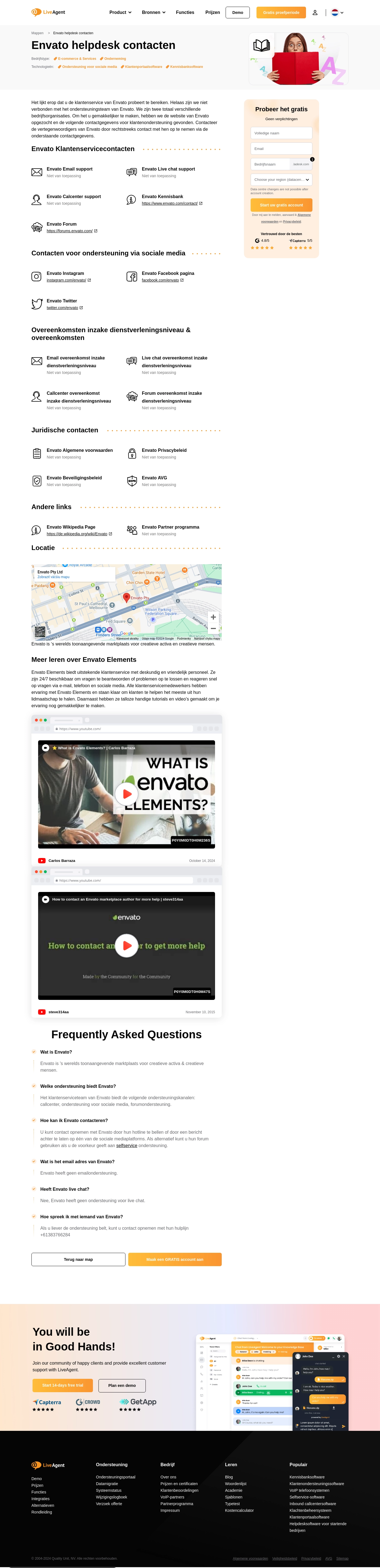 Envato helpdesk contacten - LiveAgent