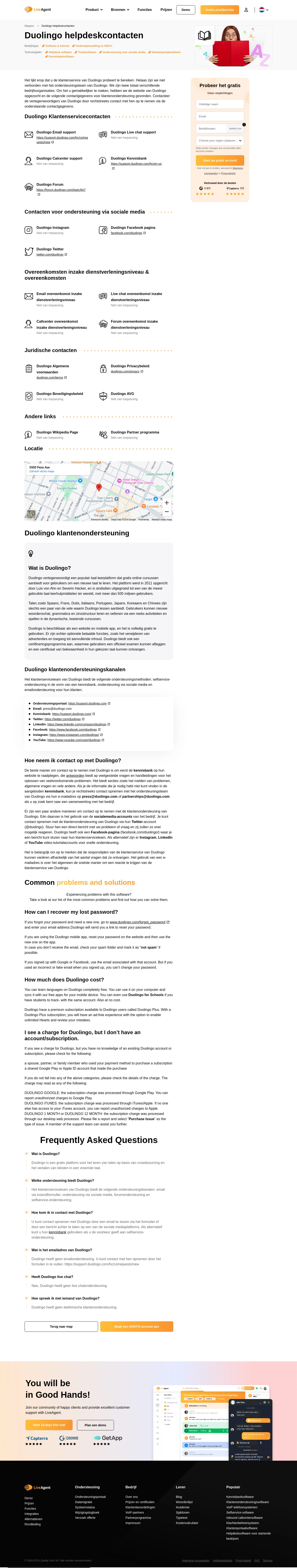 Duolingo helpdeskcontacten - LiveAgent