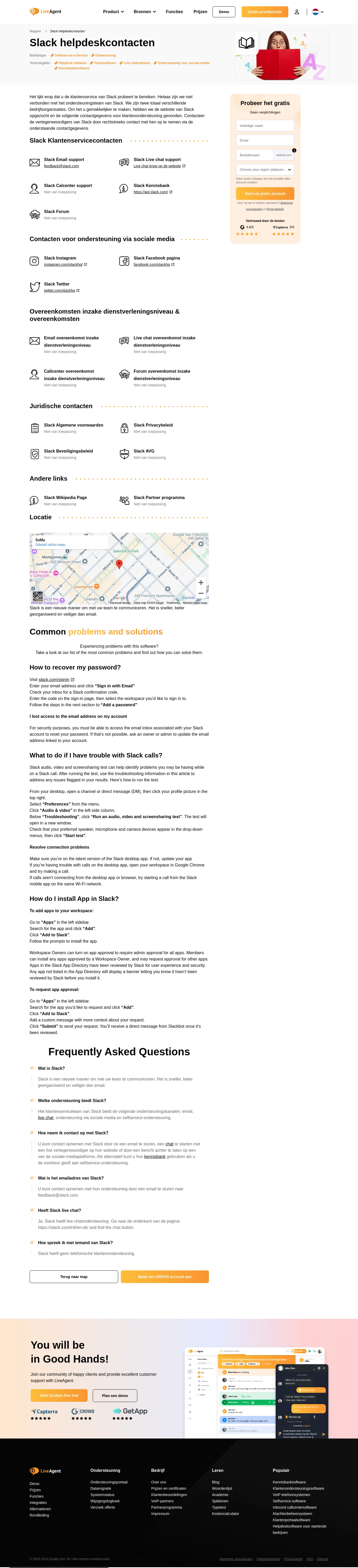 Slack helpdeskcontacten - LiveAgent