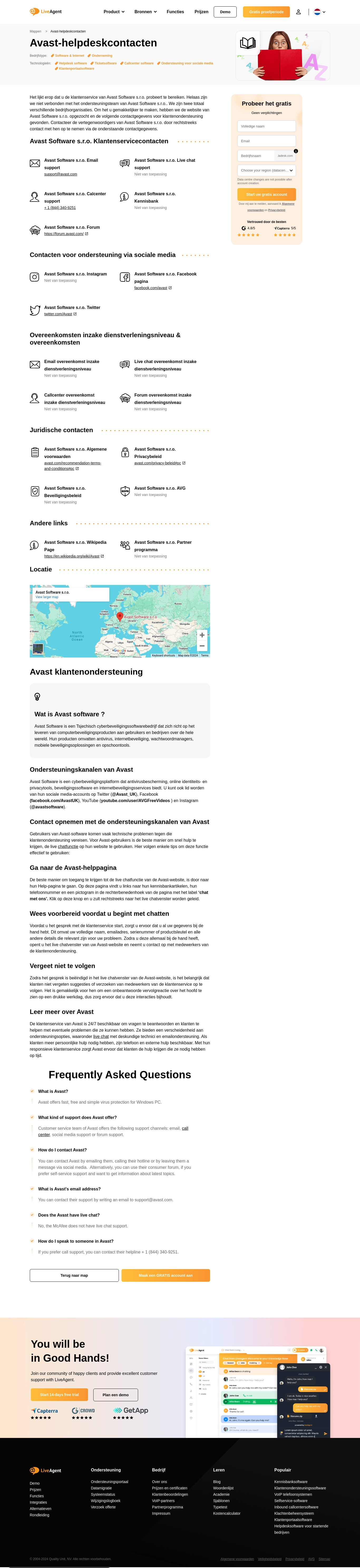 Avast-helpdeskcontacten - LiveAgent