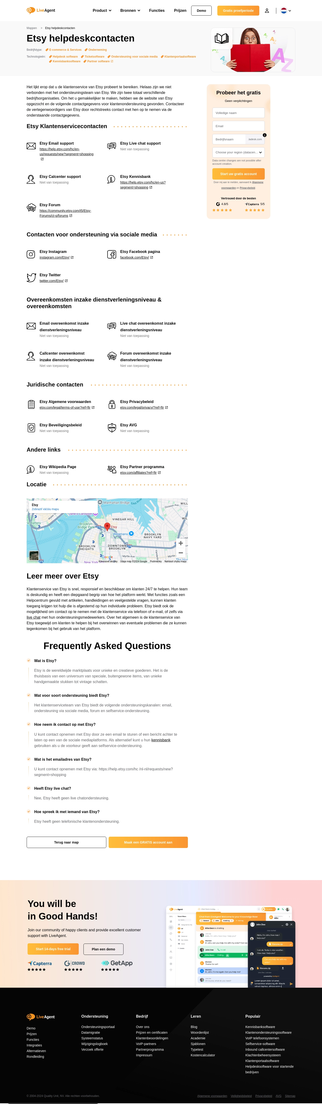 Etsy helpdeskcontacten - LiveAgent