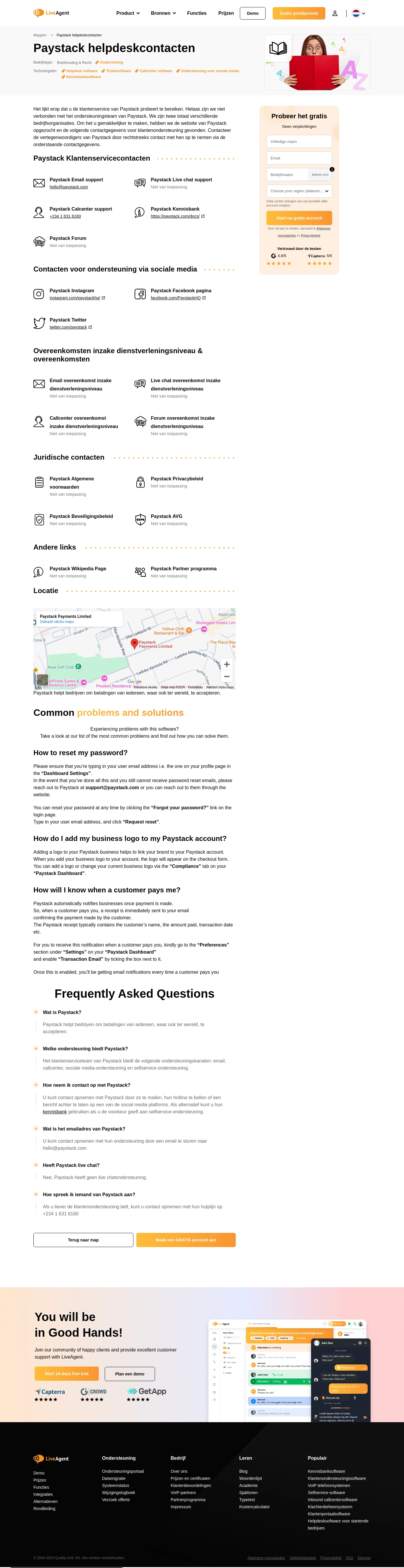Paystack helpdeskcontacten - LiveAgent