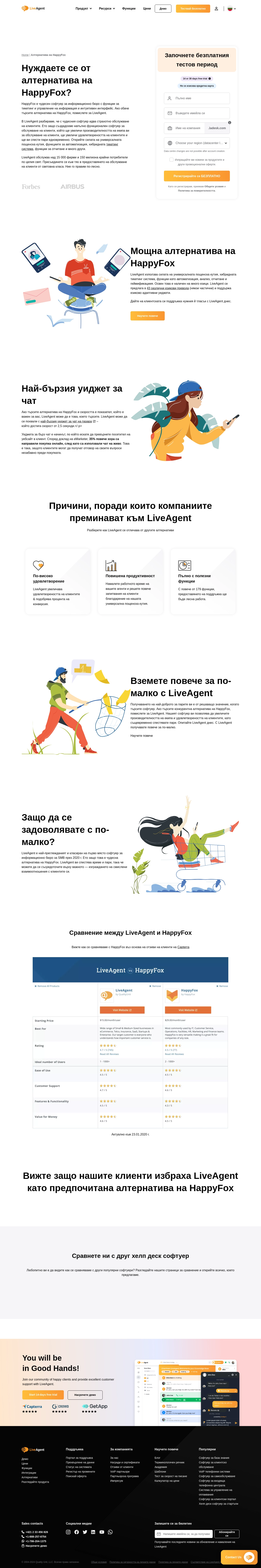 Алтернатива на HappyFox - LiveAgent