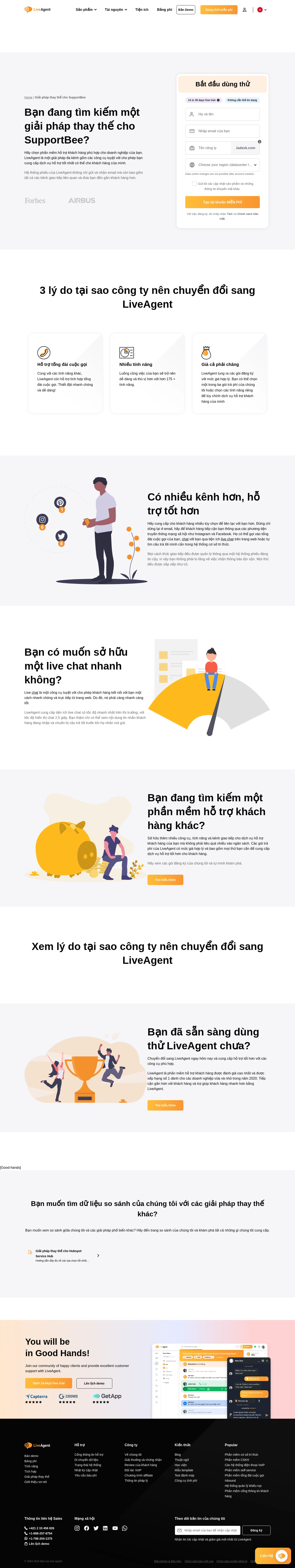 Giải pháp thay thế cho SupportBee - LiveAgent