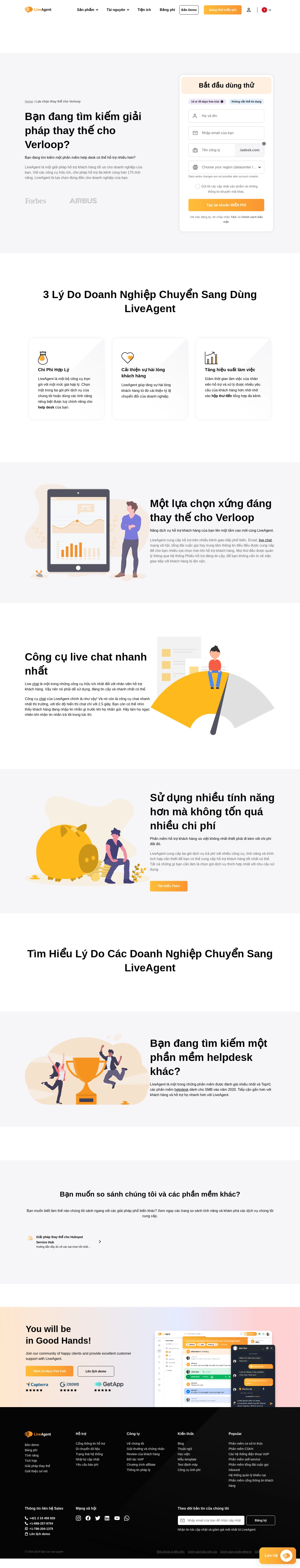 Lựa chọn thay thế cho Verloop - LiveAgent