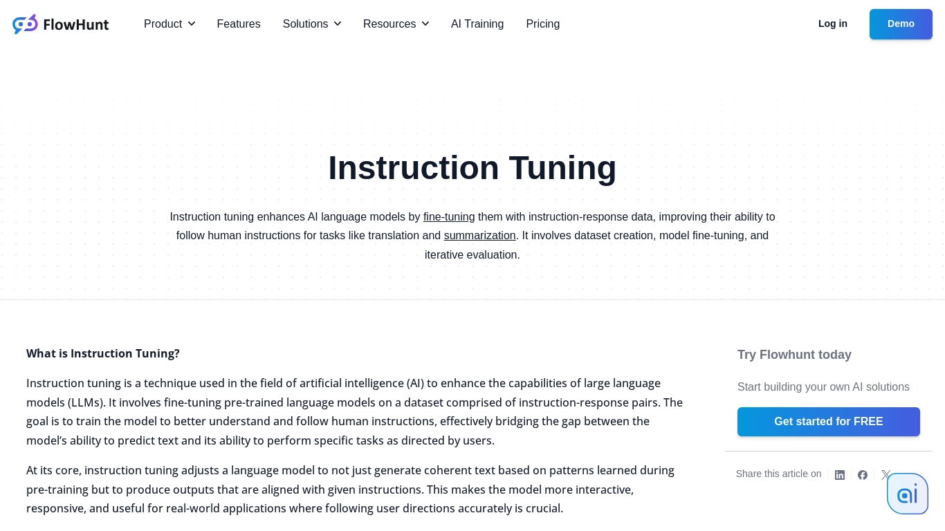 Instruction Tuning | FlowHunt