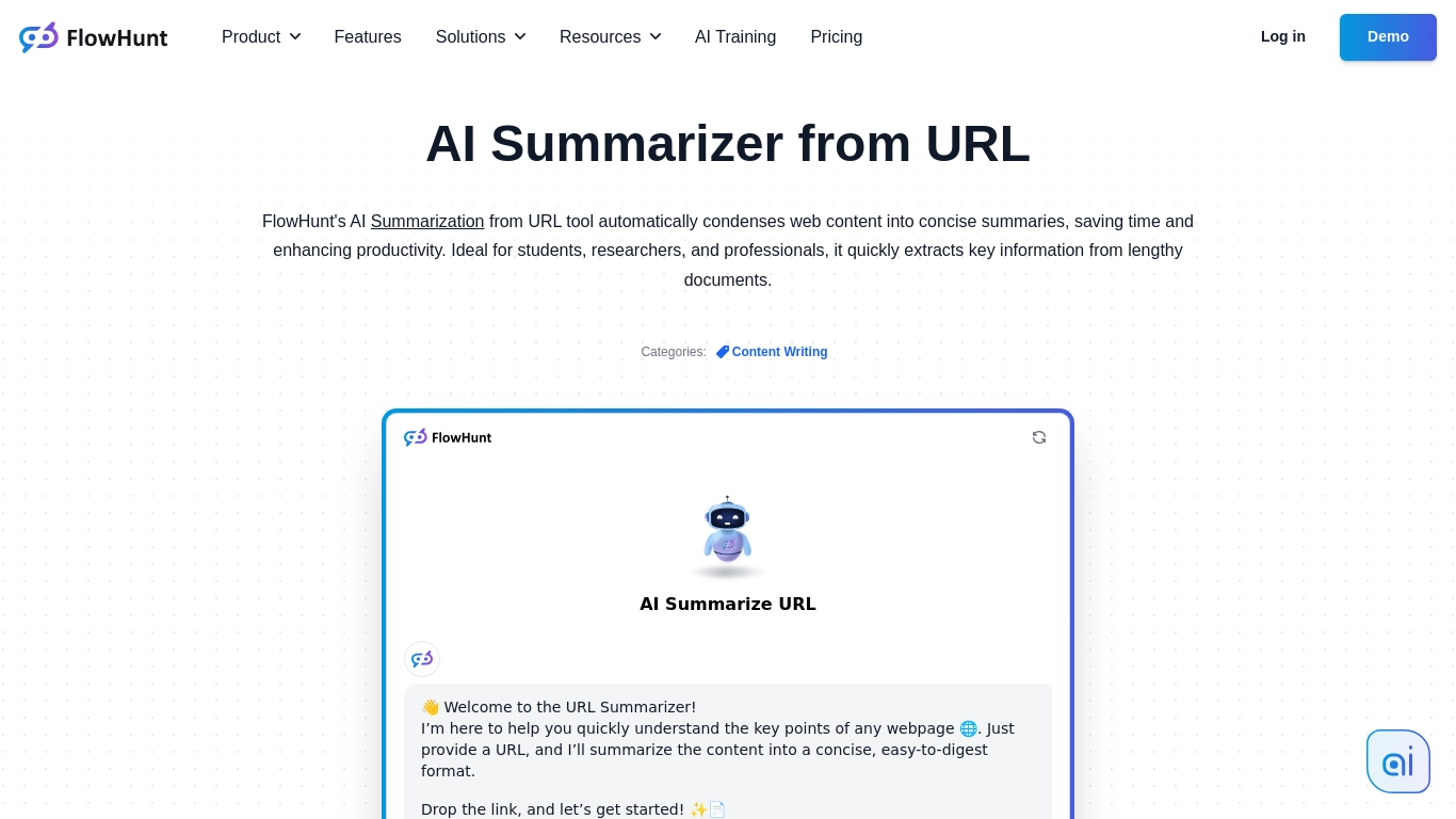 AI Summarizer from URL | FlowHunt