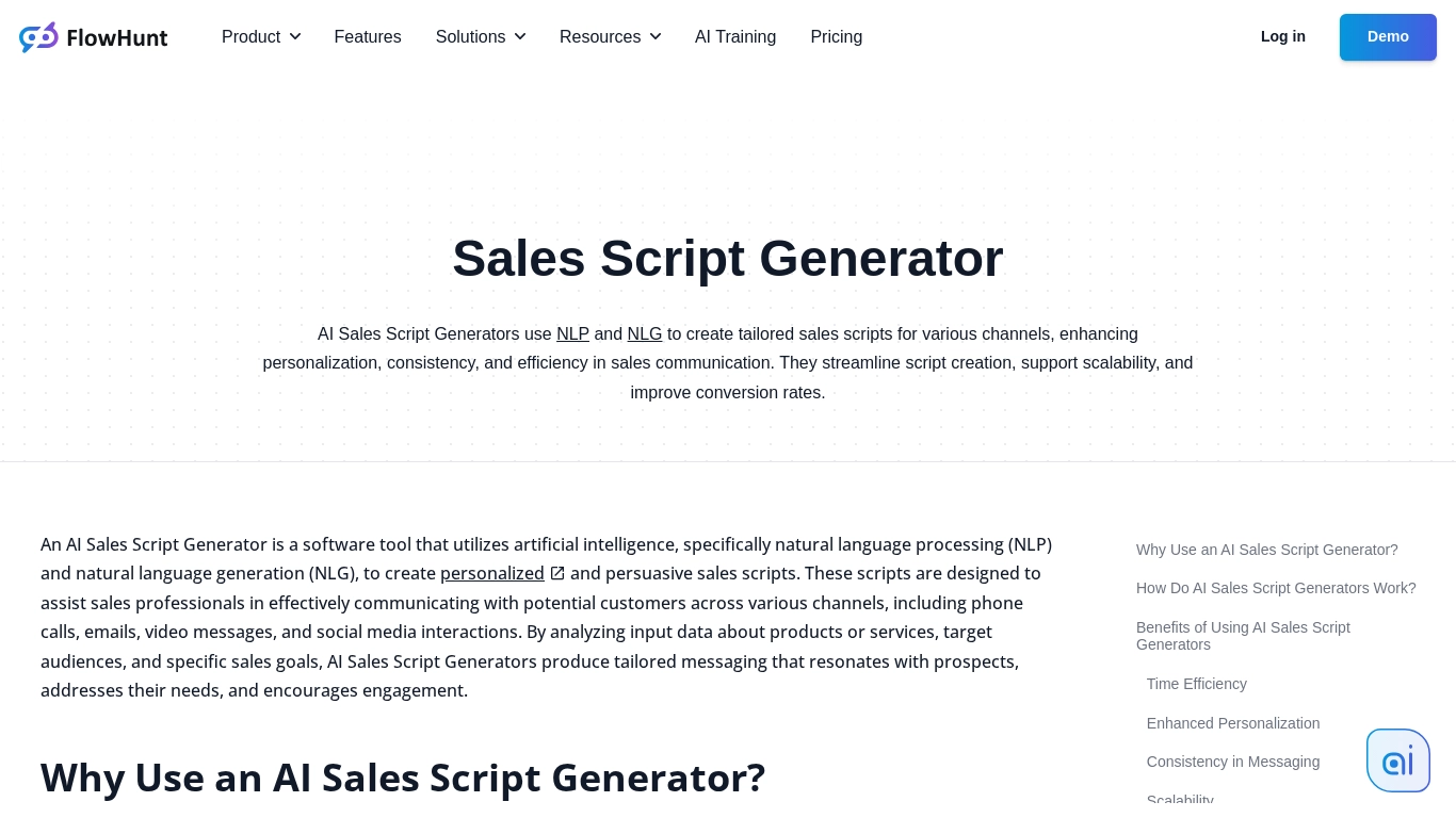 Sales Script Generator | FlowHunt