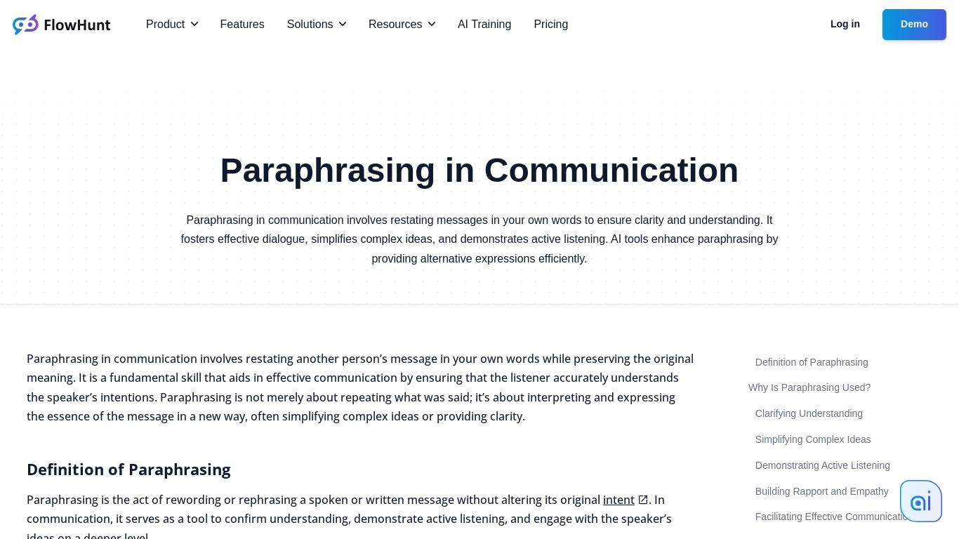 Paraphrasing in Communication | FlowHunt