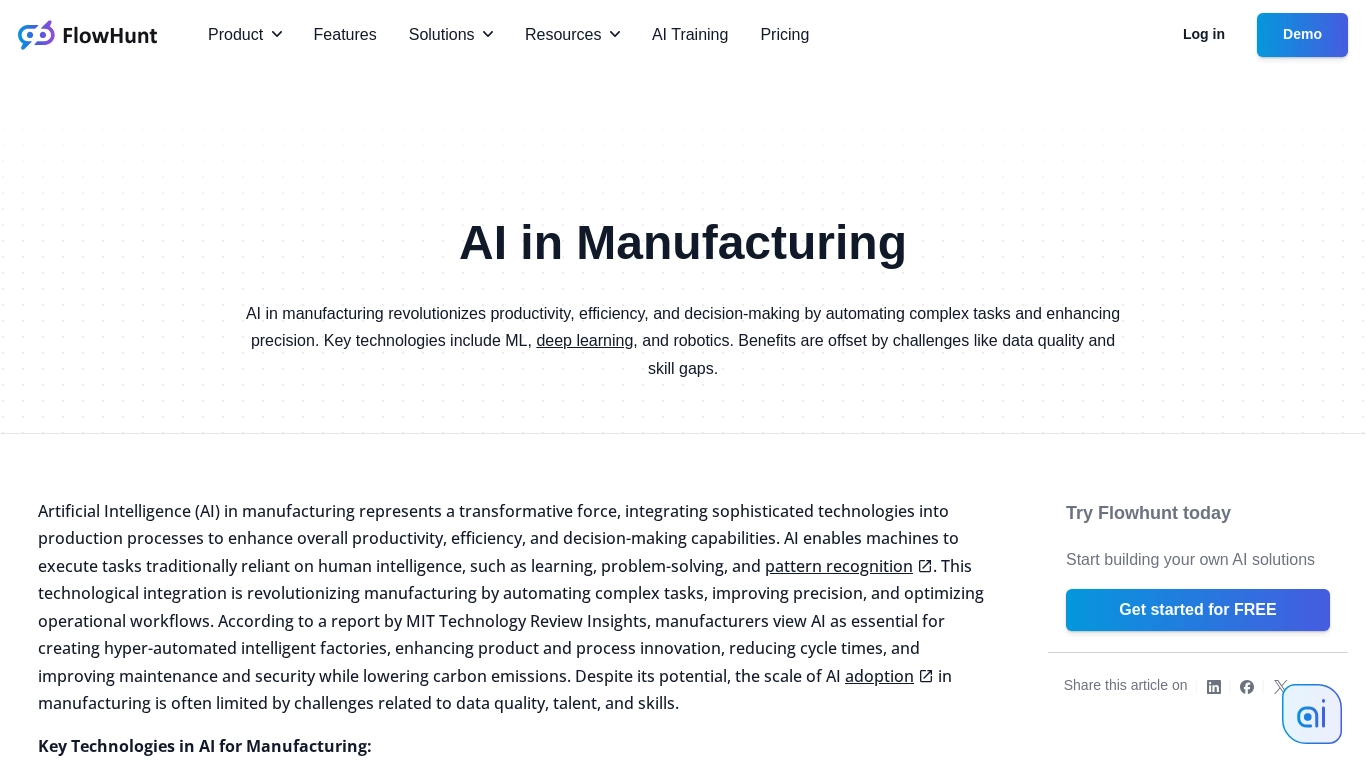 AI in Manufacturing | FlowHunt