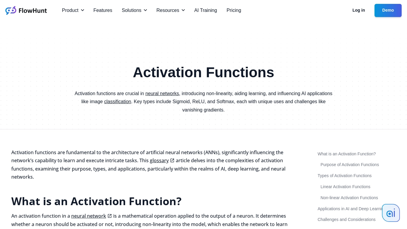 Activation Functions | FlowHunt