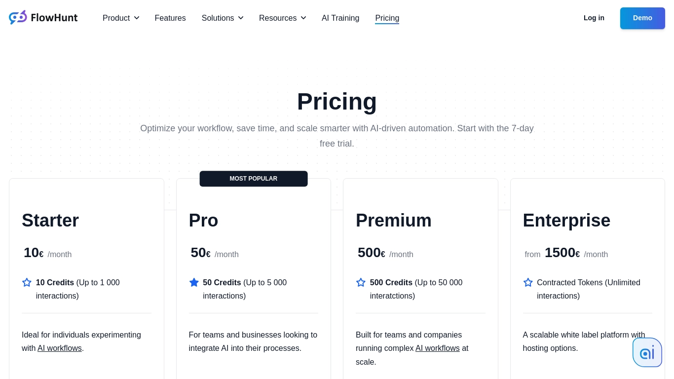 Pricing | FlowHunt