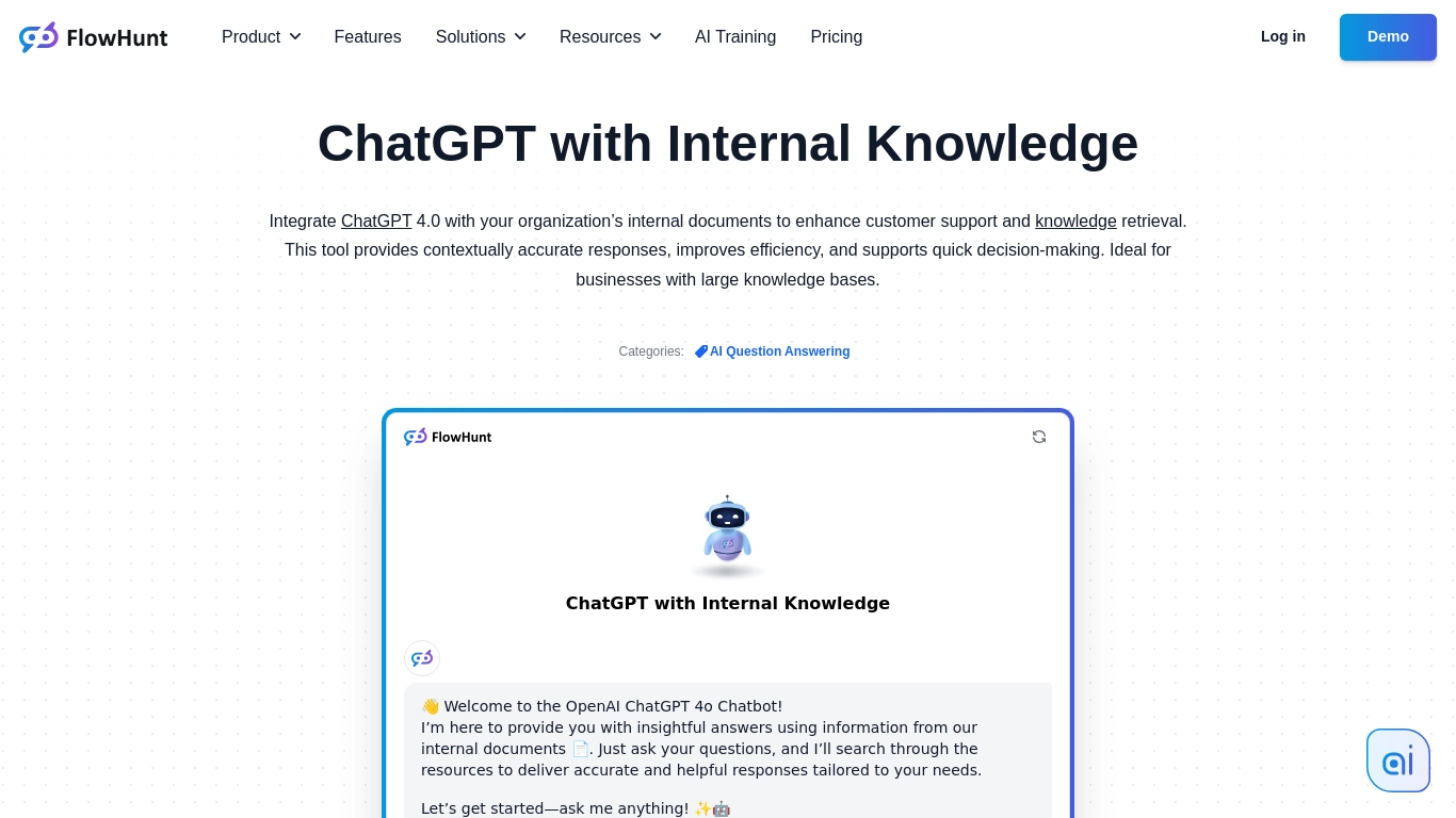 ChatGPT with Internal Knowledge | FlowHunt