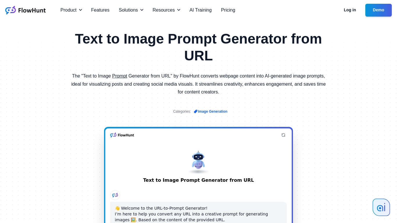 Text to Image Prompt Generator from URL | FlowHunt