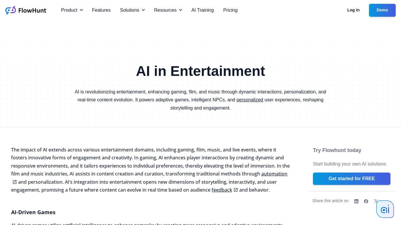 AI in Entertainment | FlowHunt