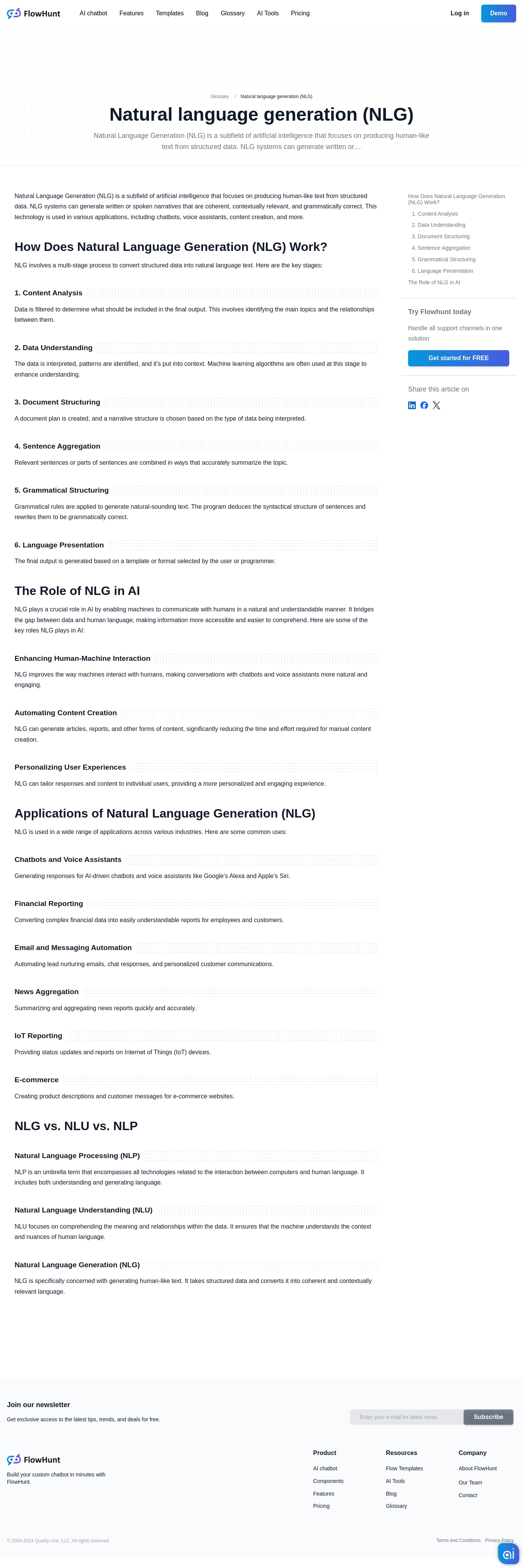 Natural language generation (NLG) | FlowHunt