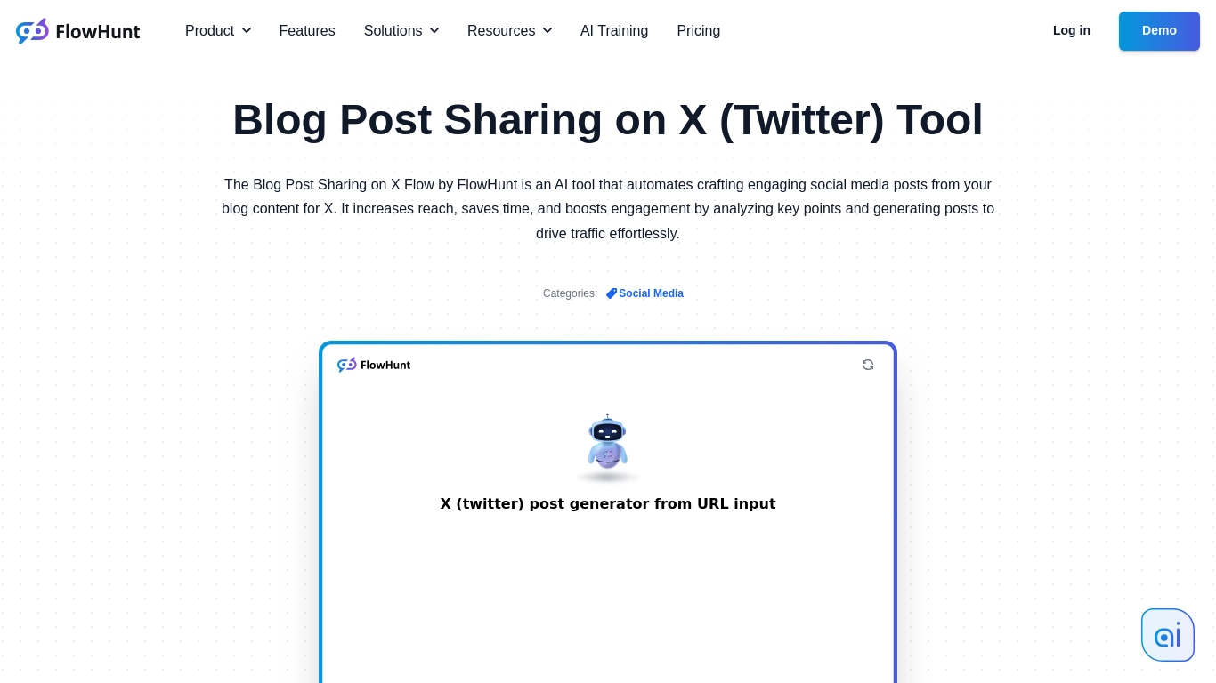 Blog Post Sharing on X (Twitter) Tool | FlowHunt