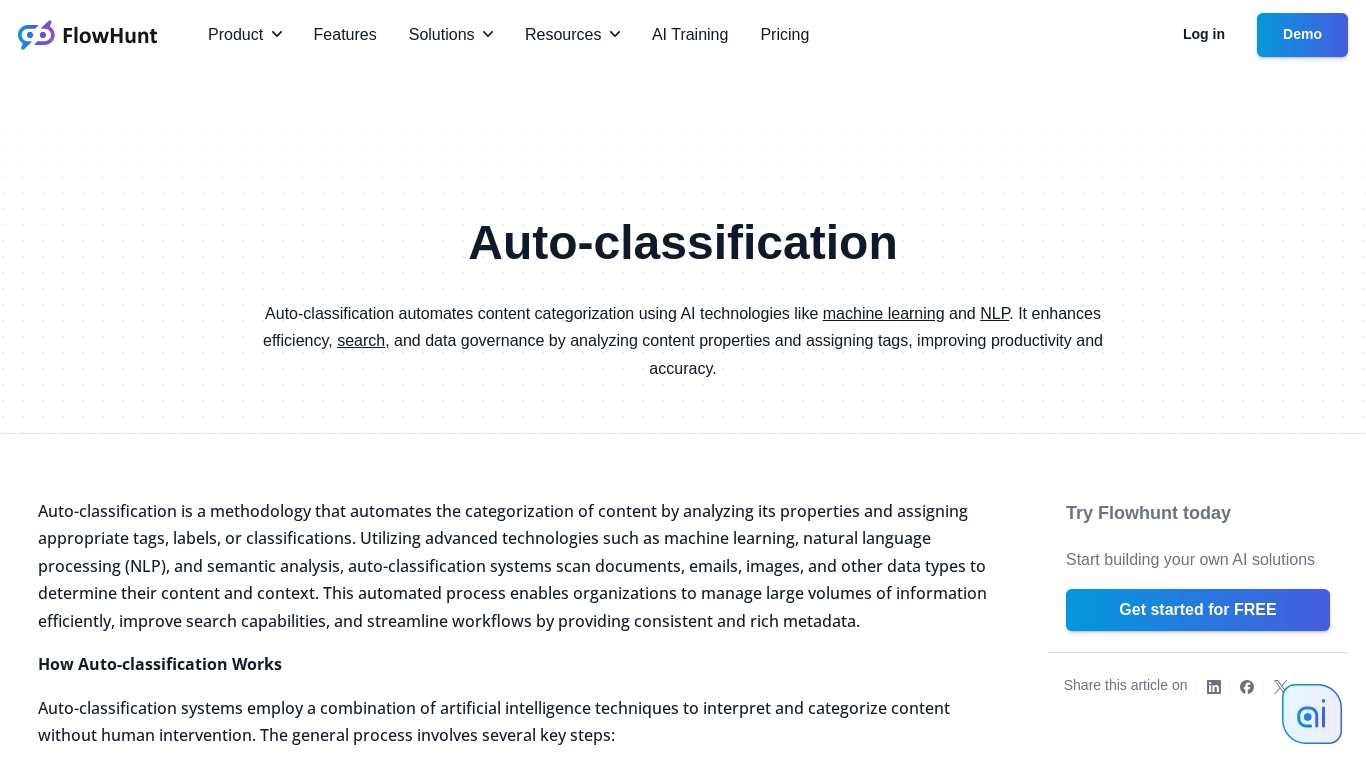 Auto-classification | FlowHunt