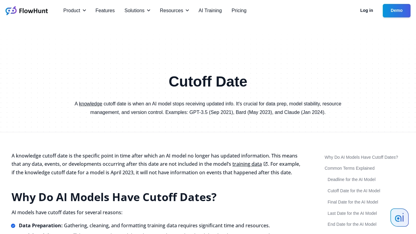 Cutoff Date | FlowHunt