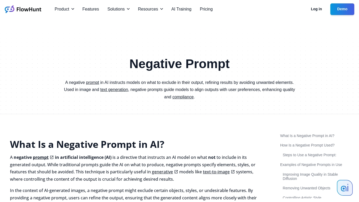 Negative Prompt | FlowHunt