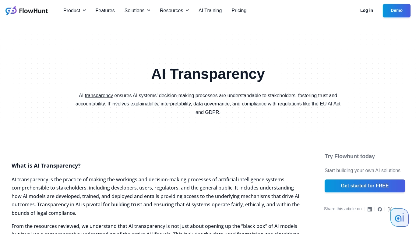 AI Transparency | FlowHunt