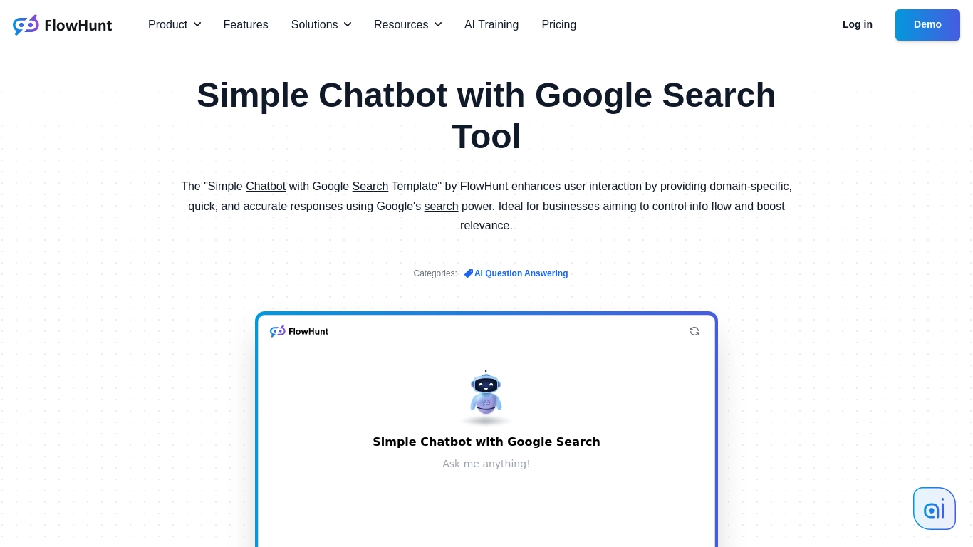 Simple Chatbot with Google Search Tool | FlowHunt