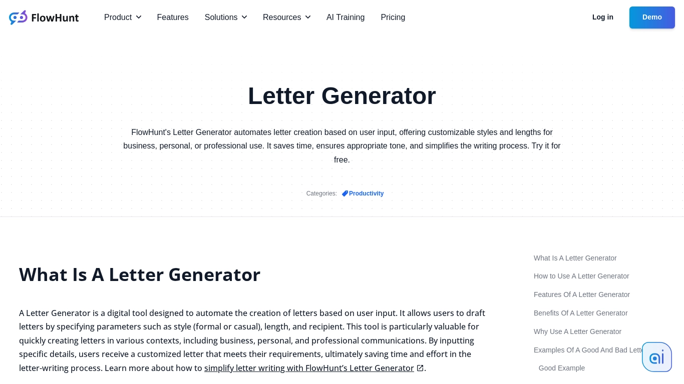 Letter Generator | FlowHunt