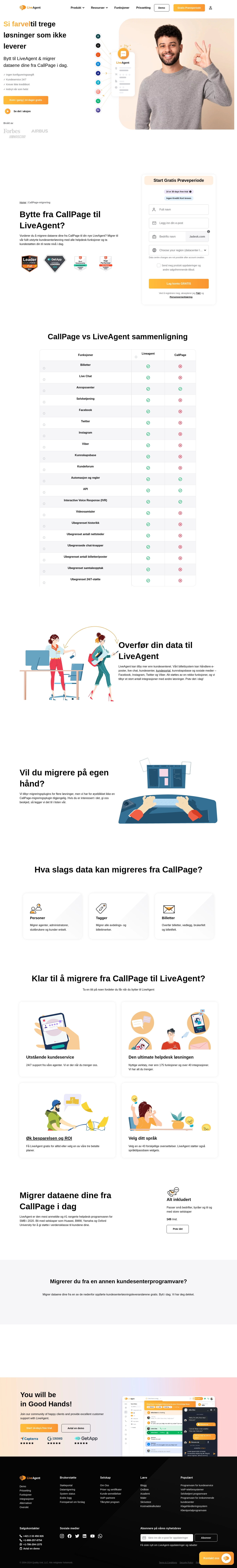 CallPage-migrering - LiveAgent