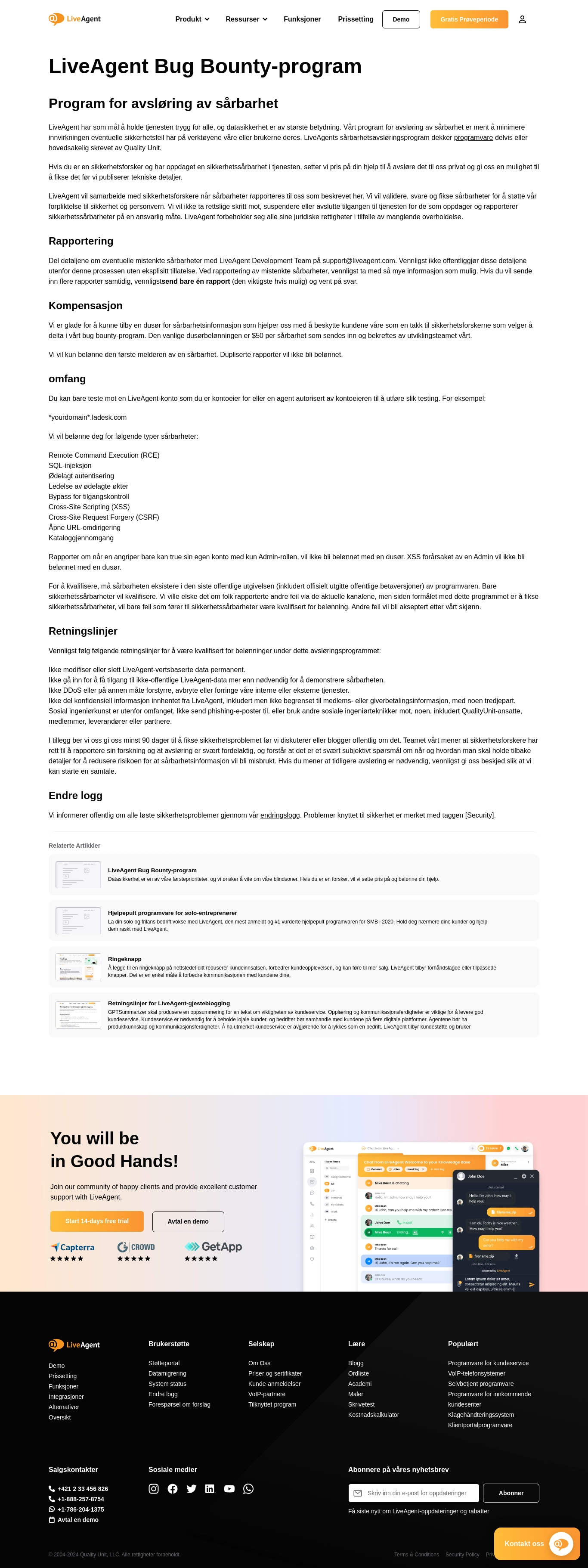 LiveAgent Bug Bounty Program | LiveAgent