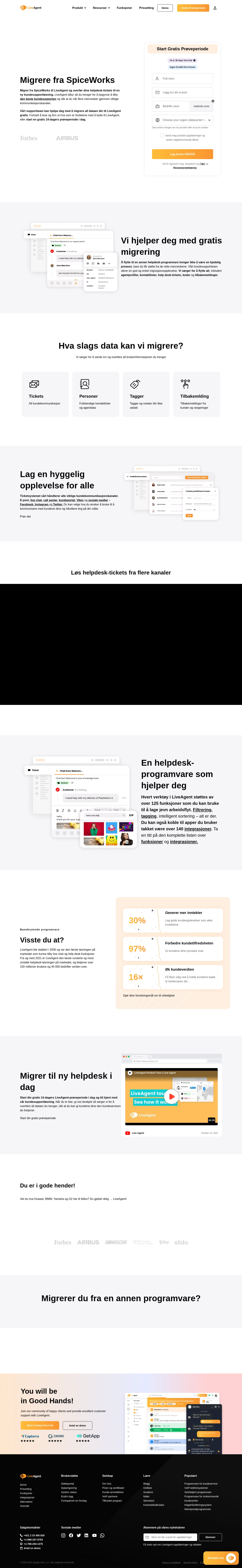 SpiceWorks migrasjon - LiveAgent