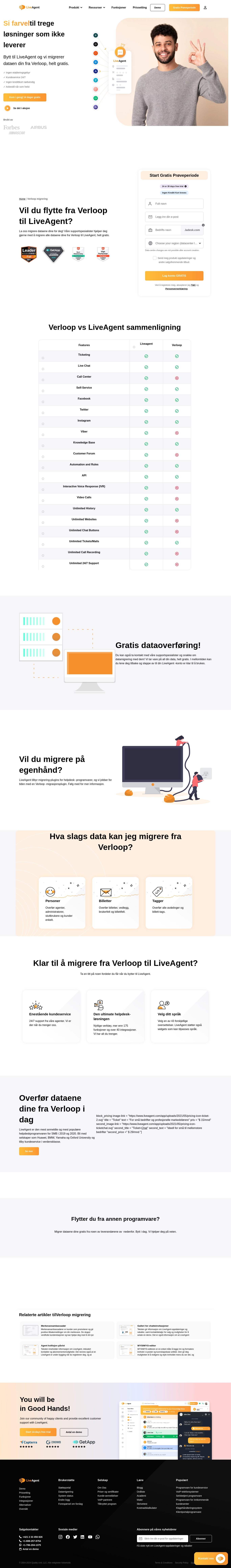 Verloop migrering - LiveAgent