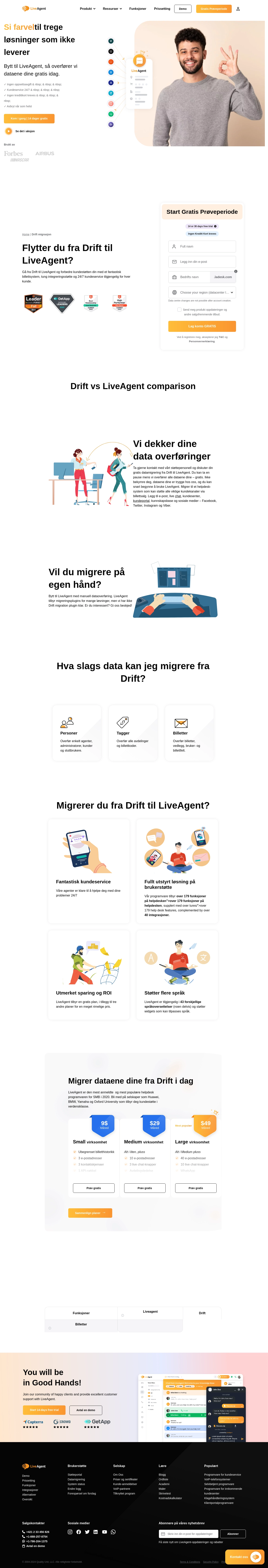 Drift migrasjon - LiveAgent