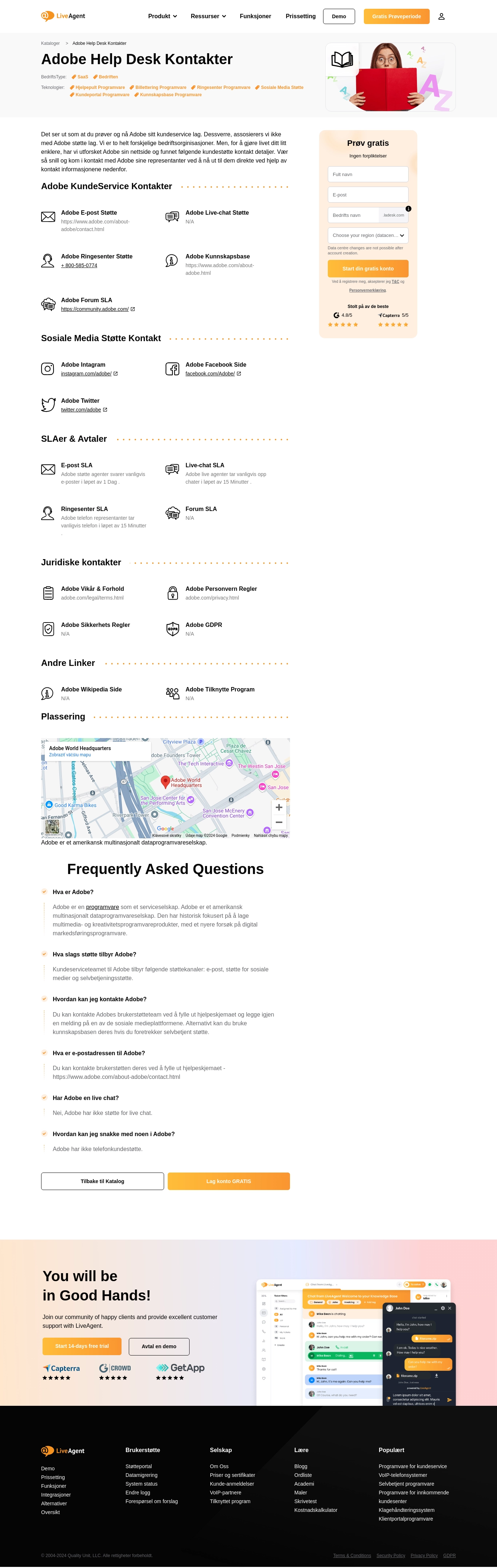 Adobe Help Desk Kontakter - LiveAgent