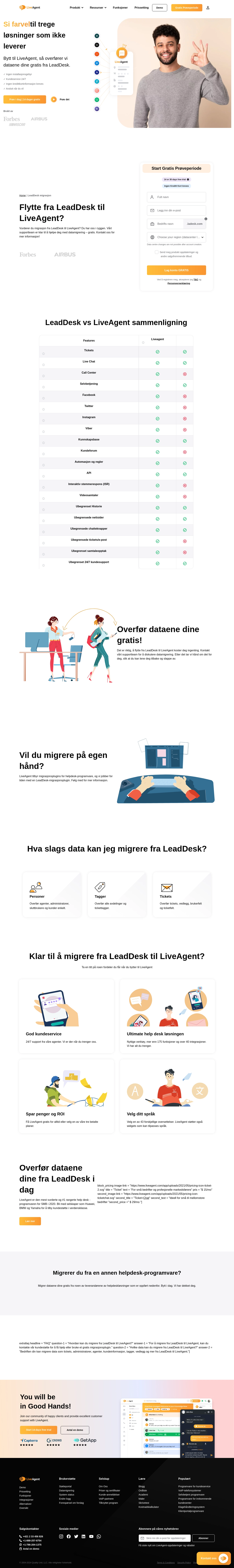 LeadDesk migrasjon - LiveAgent