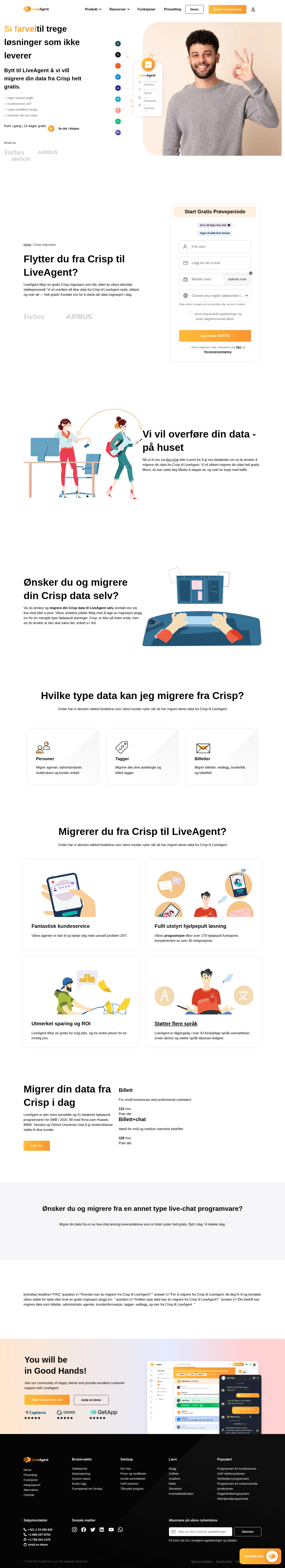 Crisp migrasjon - LiveAgent