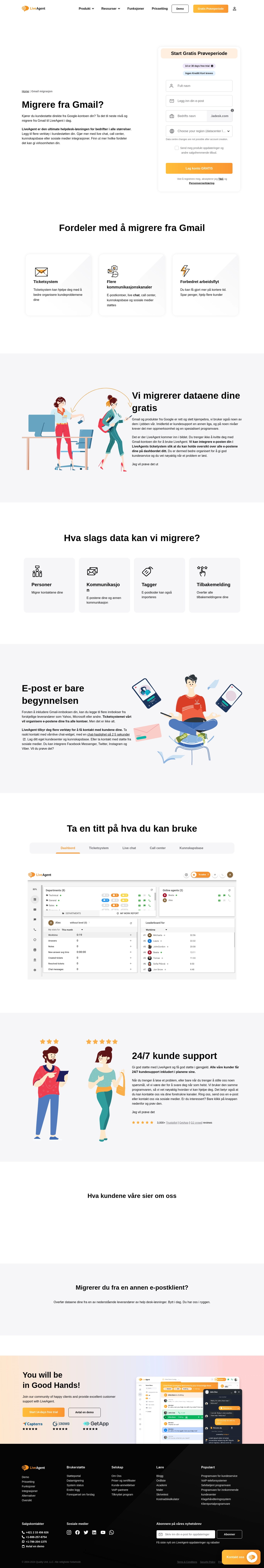 Gmail migrasjon - LiveAgent
