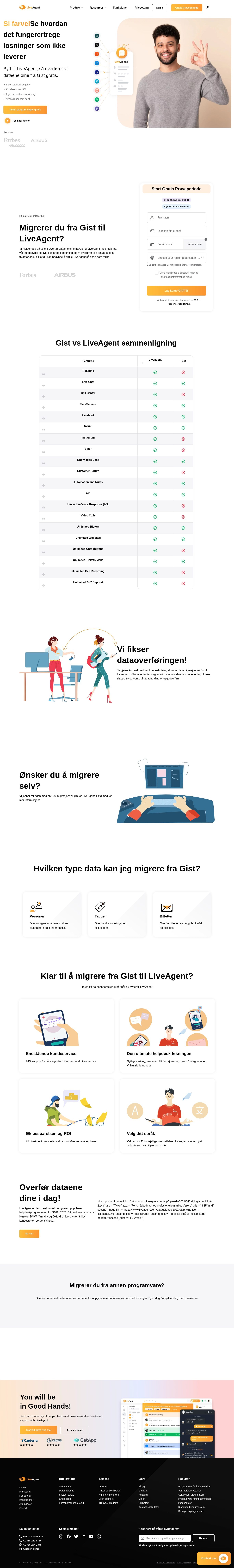 Gist migrering - LiveAgent