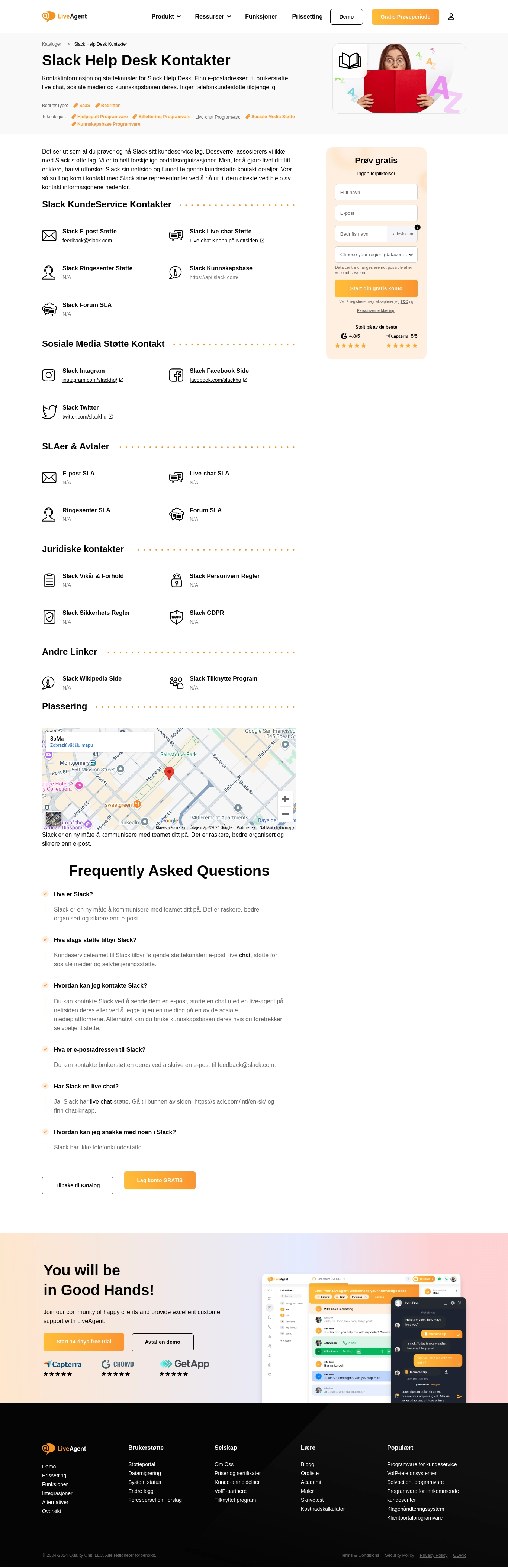 Slack Help Desk Kontakter - LiveAgent