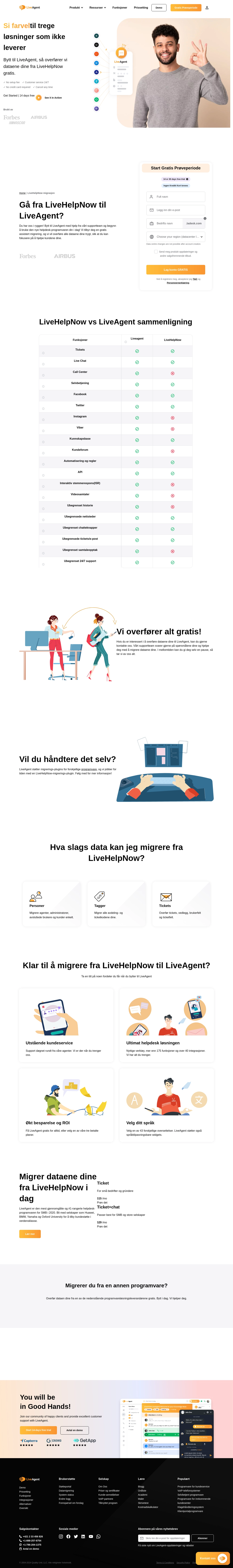 LiveHelpNow migrasjon - LiveAgent