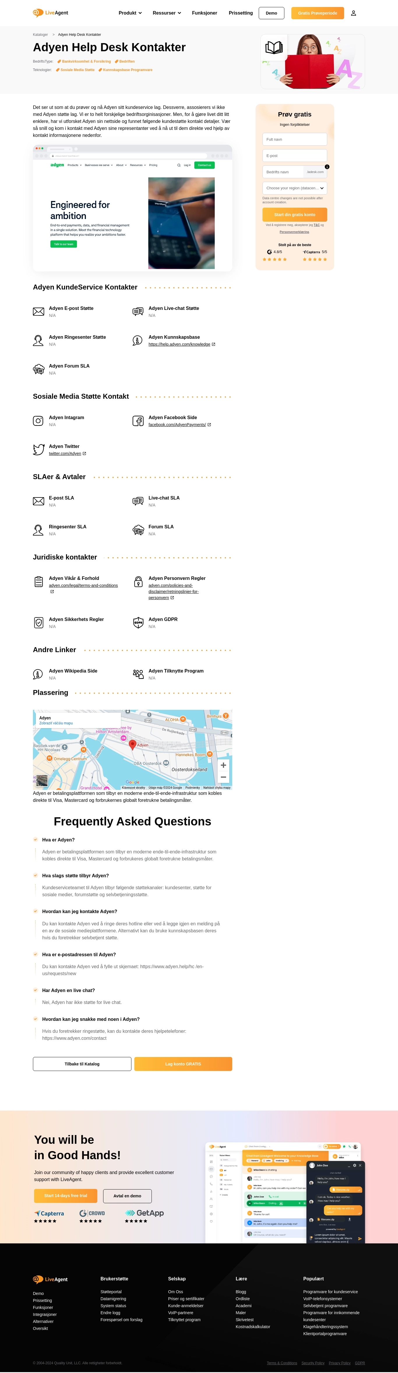 Adyen Help Desk Kontakter - LiveAgent