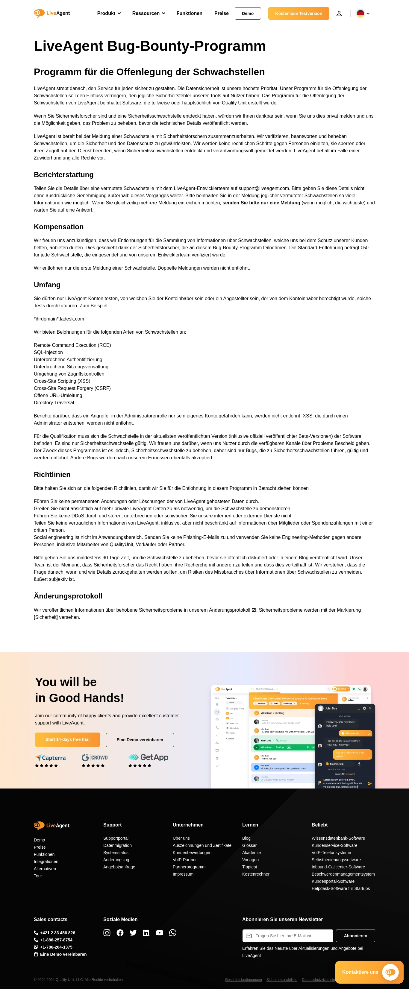 LiveAgent Bug-Bounty-Programm | LiveAgent