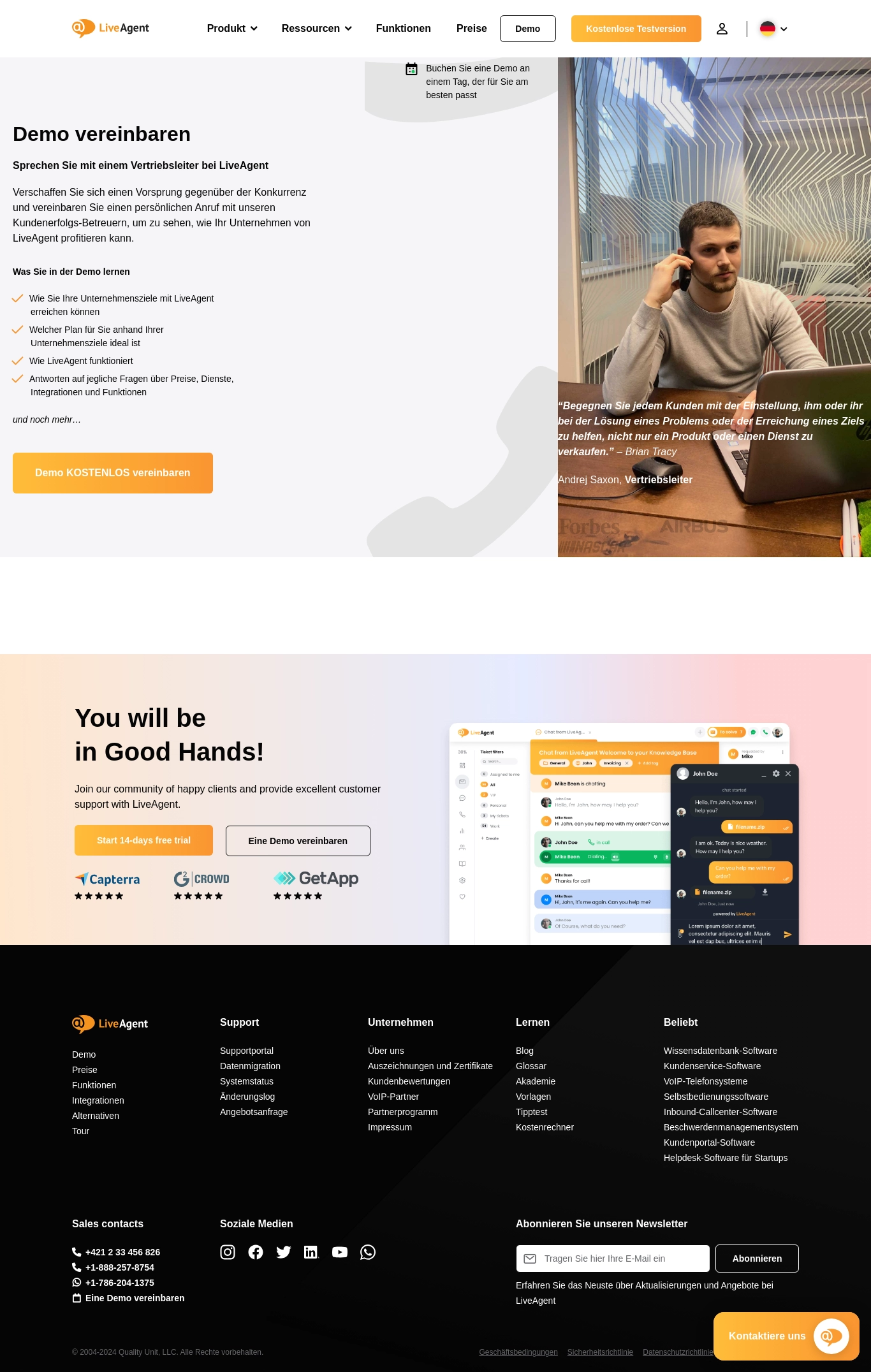 Demo vereinbaren - LiveAgent